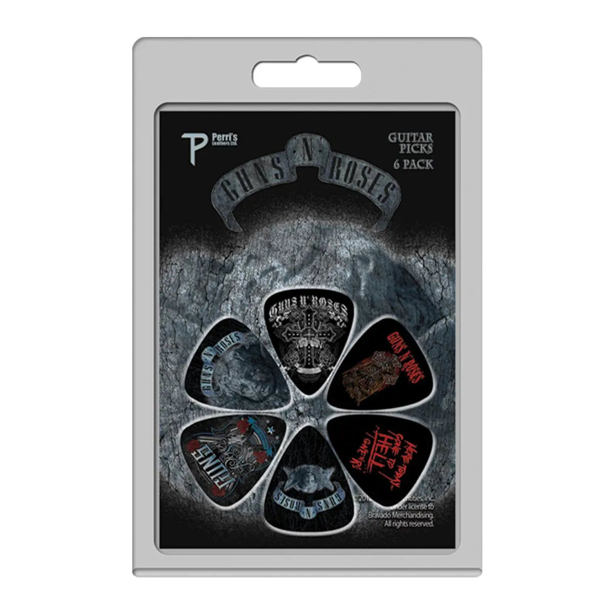 Perri's LPGNR3 Gun & Roses Guitar Picks, 6pc – DOREMi Sound & Light Sdn ...