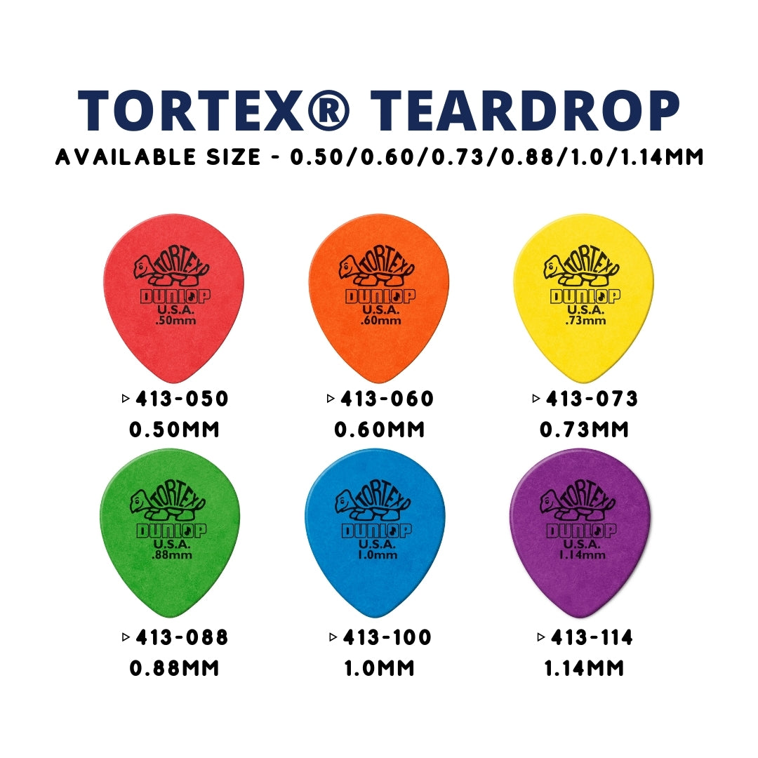 Jim Dunlop 413R Tortex Teardrop Guitar Pick, 1pc – DOREMi Sound & Light ...