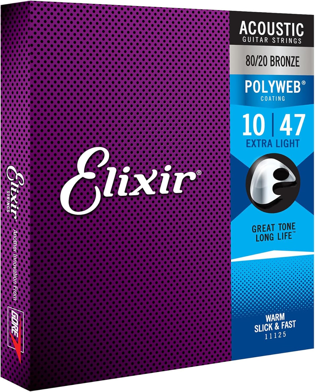 Elixir Strings 11000 Polyweb 80/20 Bronze Acoustic Guitar Strings, Ext ...