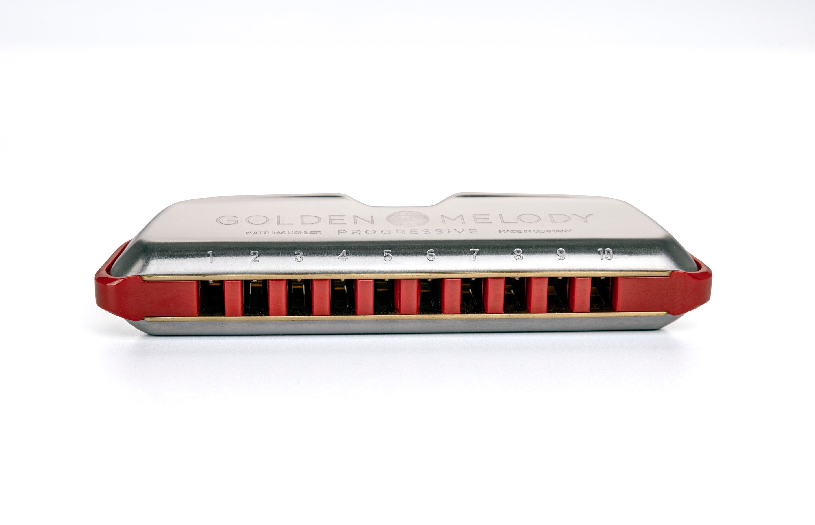 Hohner Progressive Series Golden Melody Harmonica 10-Hole Diatonic Har ...